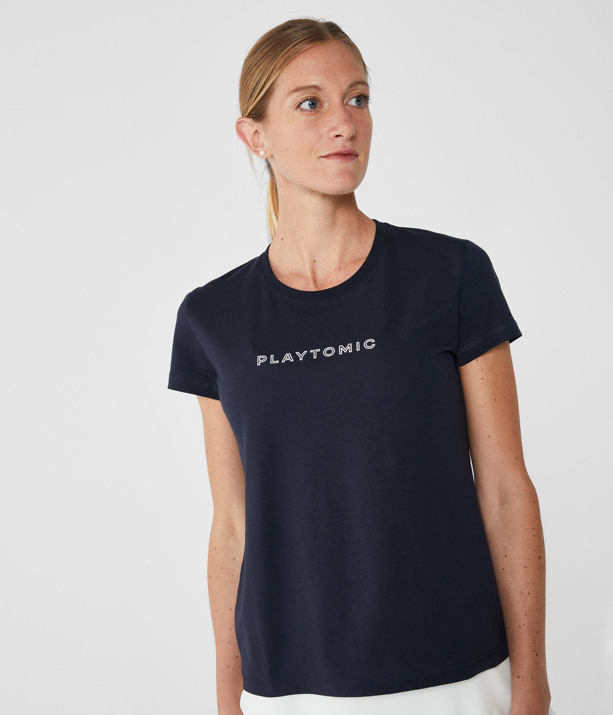 Navy Blue Basic T-shirt | Women's Padel Tennis T-shirts | Playtomic